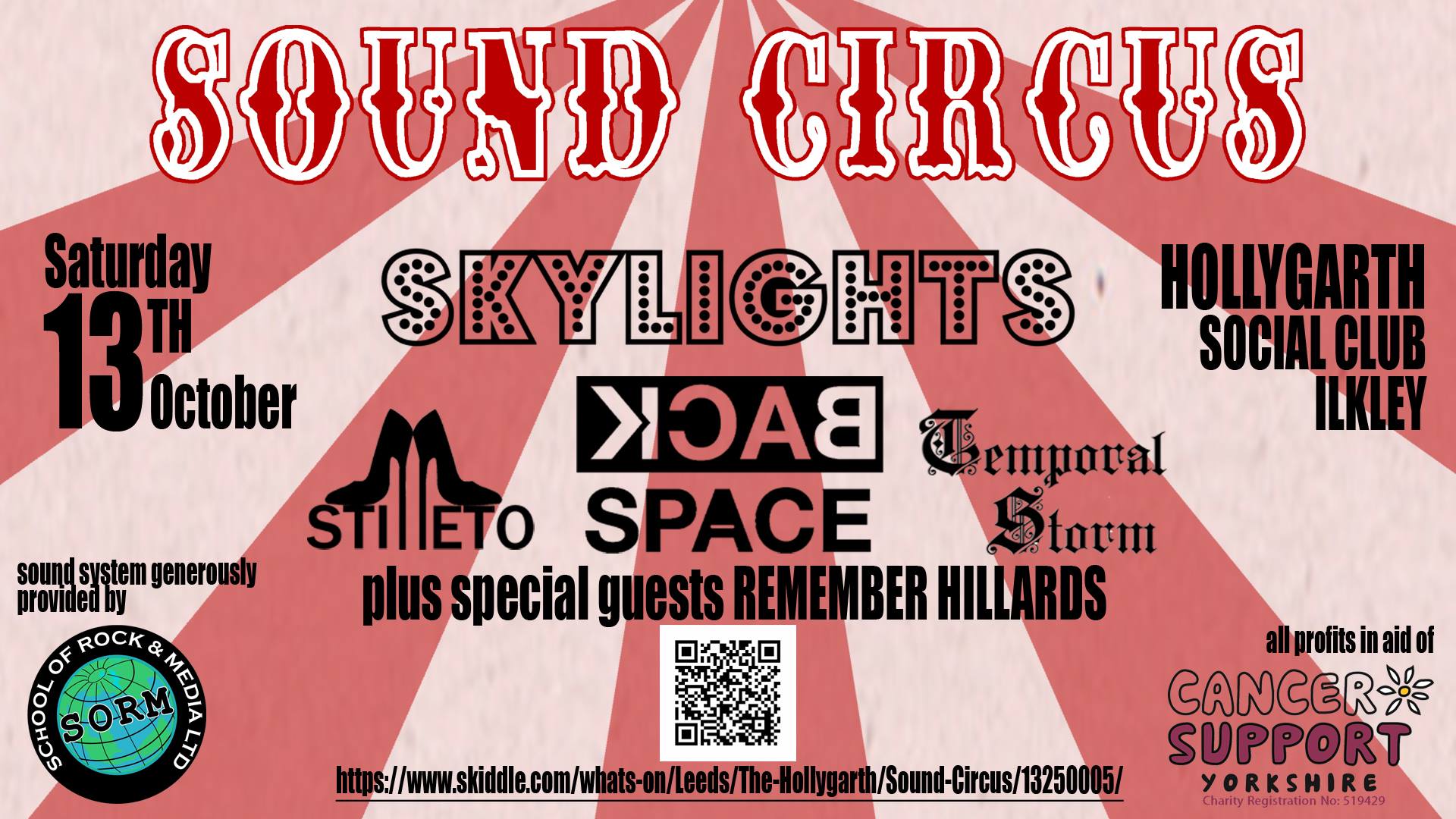 Sound Circus 5 Local bands playing in Ilkley – Cancer Support Yorkshire